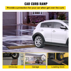 VEVOR Driveway Curb Ramp, 3 Pack 1 Channel Heavy Duty, 33069 Lbs/ 15 Ton Capacity Rubber Driveway Curb Bridge, 2.6" Rise Rubber Ramp for Driveway, Loading Dock, Garage, Sidewalk, Car