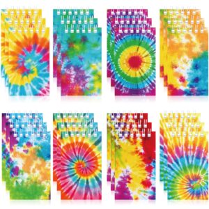 24 pcs mini tie dye notebooks pastel art party small notepads tie dye spiral pocket notebook party hippie mini notepad for kids teacher classroom supplies birthday party favors, 2.36 x 3.94 inch