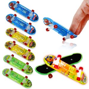 6pcs light up finger toys professional finger skateboard, mini skateboard fingerboards for creative fingertips movement, novelty toys for adults and kids boys girls gifts