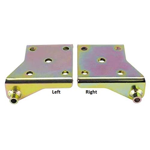 Speedway Motors Leaf Spring Shock Mount Plates for 2.5-inch Spring: Zinc-Finished Steel, 3" Axle Tubes, Left & Right Side, 10" U-Bolts, 1/2"-20 Thread with Nylock Nuts