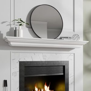 Pearl Mantels ARYB72618 Clean, Sophisticated Premium Grade A MDF Mantel Shelf, 72" L x 10" D x 5" H, Crisp White Paint, The Perfect Compliment to Your Hearth and Home