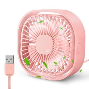 small usb desk fan, 4 inch quiet mini table fan, 3 speeds portable desktop fan, 360°rotatable little personal fan, small cooling fan with usb cable, mini fan for home office bedroom summer gift