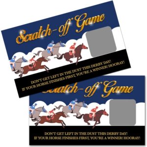 haizct 50 packhorse race party game scratch off cards, kentucky horse derby party supplies game, birthday party games, bachelor party games