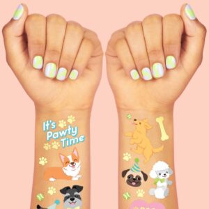 xo, Fetti Dog Temporary Tattoos for Kids - 44 Glitter Styles | Animal Birthday Supplies, Pet Lover Party Favors, Woof Arts and Crafts