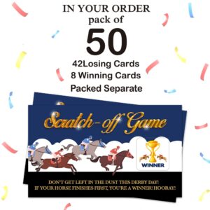 Haizct 50 PackHorse Race Party Game Scratch Off Cards, Kentucky Horse Derby Party Supplies Game, Birthday Party Games, Bachelor Party Games