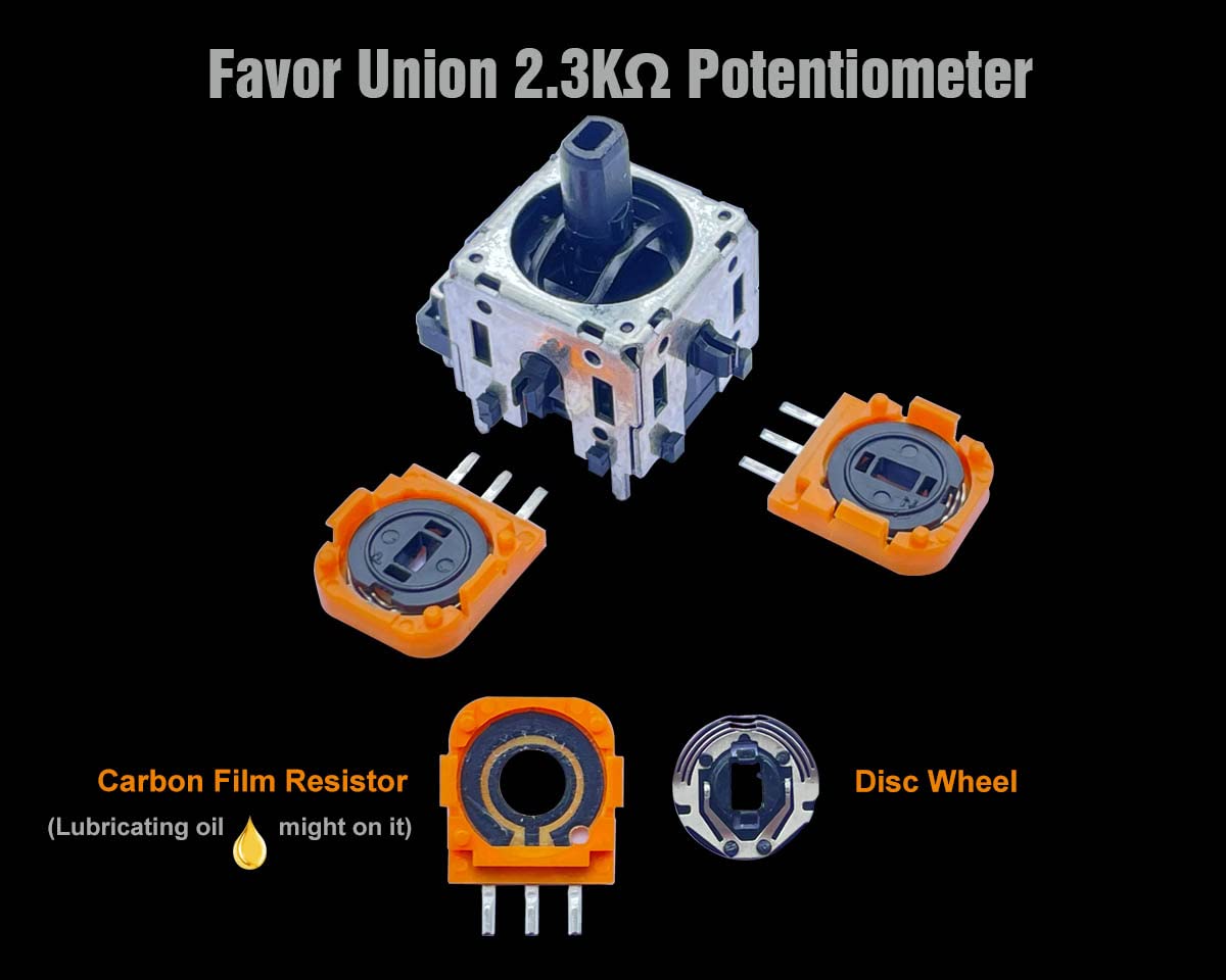 ElecGear 8X FU 2.3K Replacement Potentiometer + Drift Fix PCB for PS5 DualSense Wireless Controller, Trim Pot Resistor Thumbstick Module Sensor for Favor Union Analog Joystick