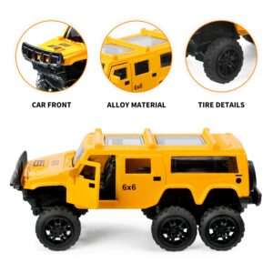 weilaga 4 PCS Pull Back Off-Road Cars,Die-cast Metal Toy Vehicles with Openable Doors for Kids Boys Girls