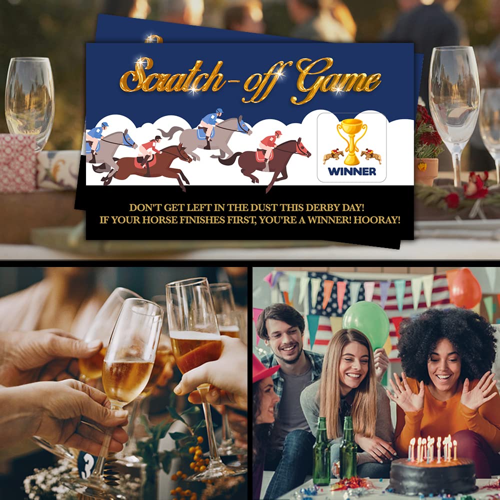 Haizct 50 PackHorse Race Party Game Scratch Off Cards, Kentucky Horse Derby Party Supplies Game, Birthday Party Games, Bachelor Party Games