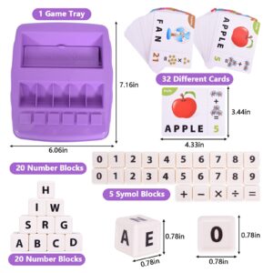 Matching Letter Games for Kids Ages 4-8,Learning & Education Toys for Preschool Boys Girls Spelling/Reading/Math Learning/Word Recognition,Birthday Gifts Educational Toys for Kindergarten Kids, Purple