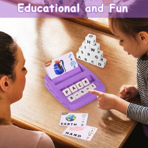 Matching Letter Games for Kids Ages 4-8,Learning & Education Toys for Preschool Boys Girls Spelling/Reading/Math Learning/Word Recognition,Birthday Gifts Educational Toys for Kindergarten Kids, Purple