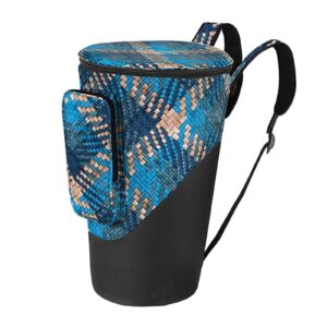 miwayer djembe bag african drum case deluxe padded sturdy shoulders straps thicken waterproof shockproof dustproof only suitable 8/10/12/13/14'' african drum (12in, blue)