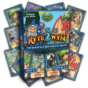 wreathy games ryte2wyn - the magical card game of math - practice every addition, subtraction and multiplication math fact from 0-9 - ages 5 & up - kindergarten, 1st, 2nd, 3rd, 4th & more