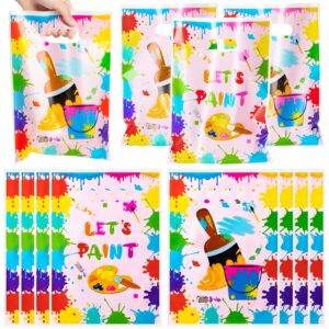 50pcs art paint party favors bags art theme birthday goody candy treat bags creative artist painting plastic gifts party decor party favor supplies for kids