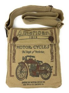 american glory canvas unisex vintage look american cycle crossbody handbag