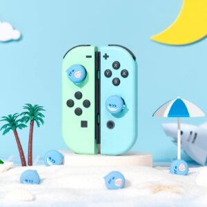 GeekShare Cute Silicone Joycon Thumb Grip Caps, Joystick Cover Compatible with Nintendo Switch/OLED/Switch Lite,4PCS - Little Shark