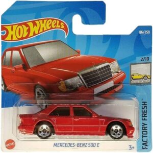 hot wheels 2022 - mercedes-benz 500e - red - factory fresh 2/10