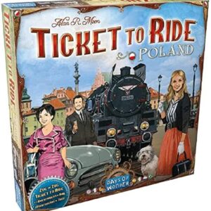 Ticket to Ride Poland Board Game EXPANSION - Train Route-Building Strategy Game, Fun Family Game for Kids & Adults, Ages 8+, 2-4 Players, 30-60 Minute Playtime, Made by Days of Wonder