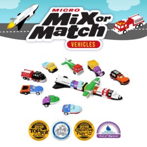 POPULAR PLAYTHINGS Mix or Match Vehicles, Magnetic Toy Play Set, Micro Vehicles