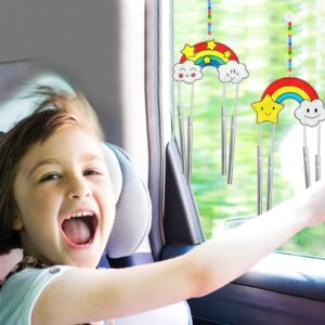 Winlyn 24 Sets Rainbow Suncatchers Ornaments Decorations DIY Window Paint Art Suncatchers Craft Kits Hanging Rainbow Sun Catchers for Kids Spring Summer Home Classroom Party Activity Art Project