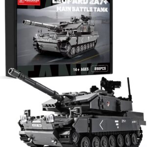 BOOLAKOS Leopard 2A7+ Tank Building Block, Military Army WW2 Tank Model Kit, Construction Set Gift Giving Toys for Teens and Adult (898 PCS)