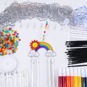 Winlyn 24 Sets Rainbow Suncatchers Ornaments Decorations DIY Window Paint Art Suncatchers Craft Kits Hanging Rainbow Sun Catchers for Kids Spring Summer Home Classroom Party Activity Art Project