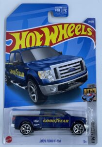 hot wheels 2022-2009 ford f-150 - goodyear - blue - hw metro 3/10 - mint/nrmint - ships bubble wrapped in a box