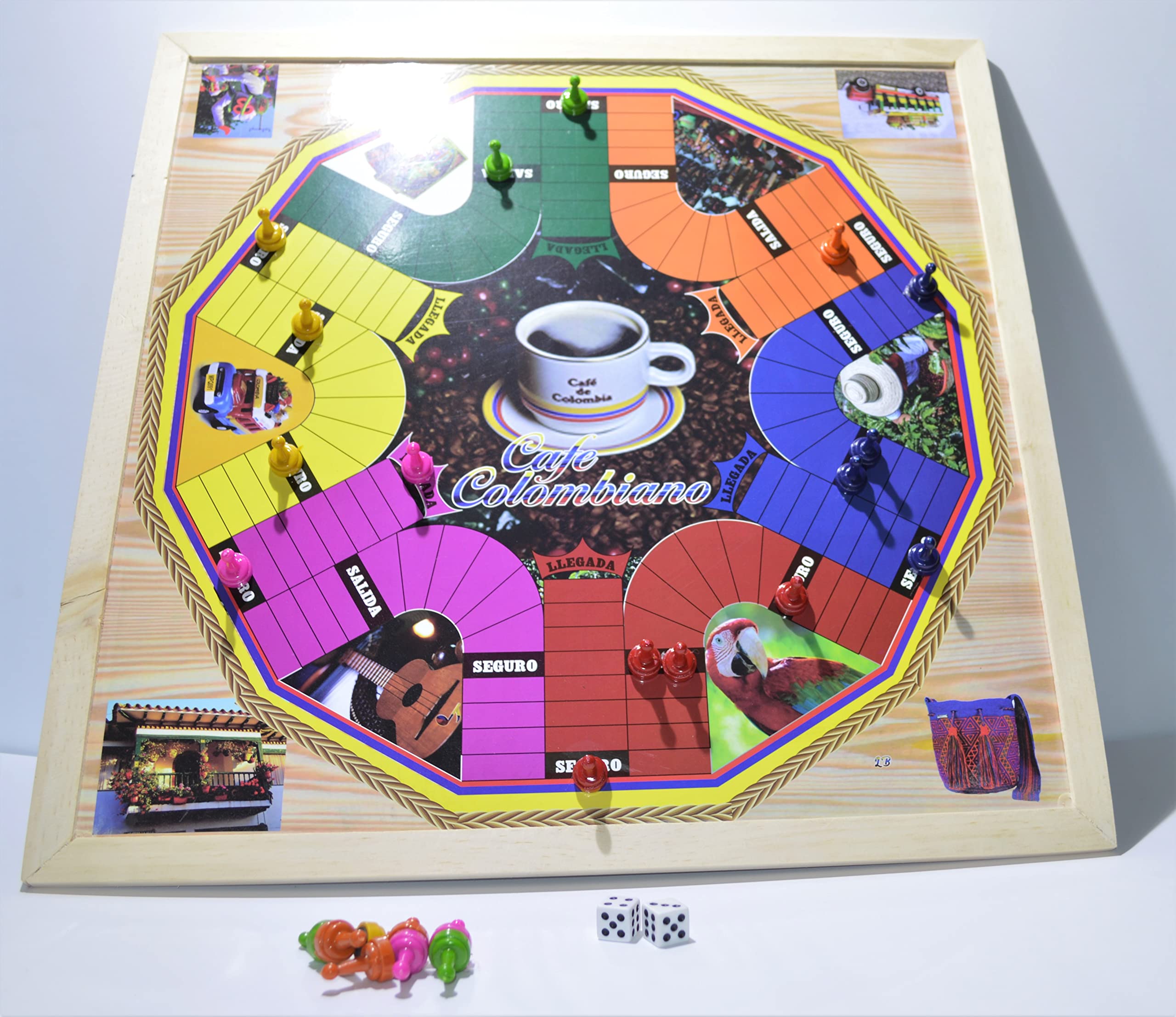 Tablero De Parques Colombiano De Doble Cara y Magnetico, Parcheesi Board Game, Double-Sided and Magnetic , Juego De Mesa.