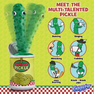 Gagster Dancing Pickle - Sings, Repeats What You Say & Tells Jokes, Singing & Talking PickleToy, Electronic Yodeling Pickle for Anyone Who Loves Pickles and Funny Gag Gifts