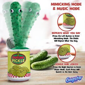 Gagster Dancing Pickle - Sings, Repeats What You Say & Tells Jokes, Singing & Talking PickleToy, Electronic Yodeling Pickle for Anyone Who Loves Pickles and Funny Gag Gifts