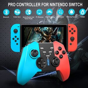 Switch Controllers,Switch Pro Controller Wireless for Switch/Switch Lite/Switch OLED/PC,Pro Controller Switch with Wake up,6-axis Gyro,Turbo,Dual Vibration,Screenshot,Wireless Switch Gaming Controller