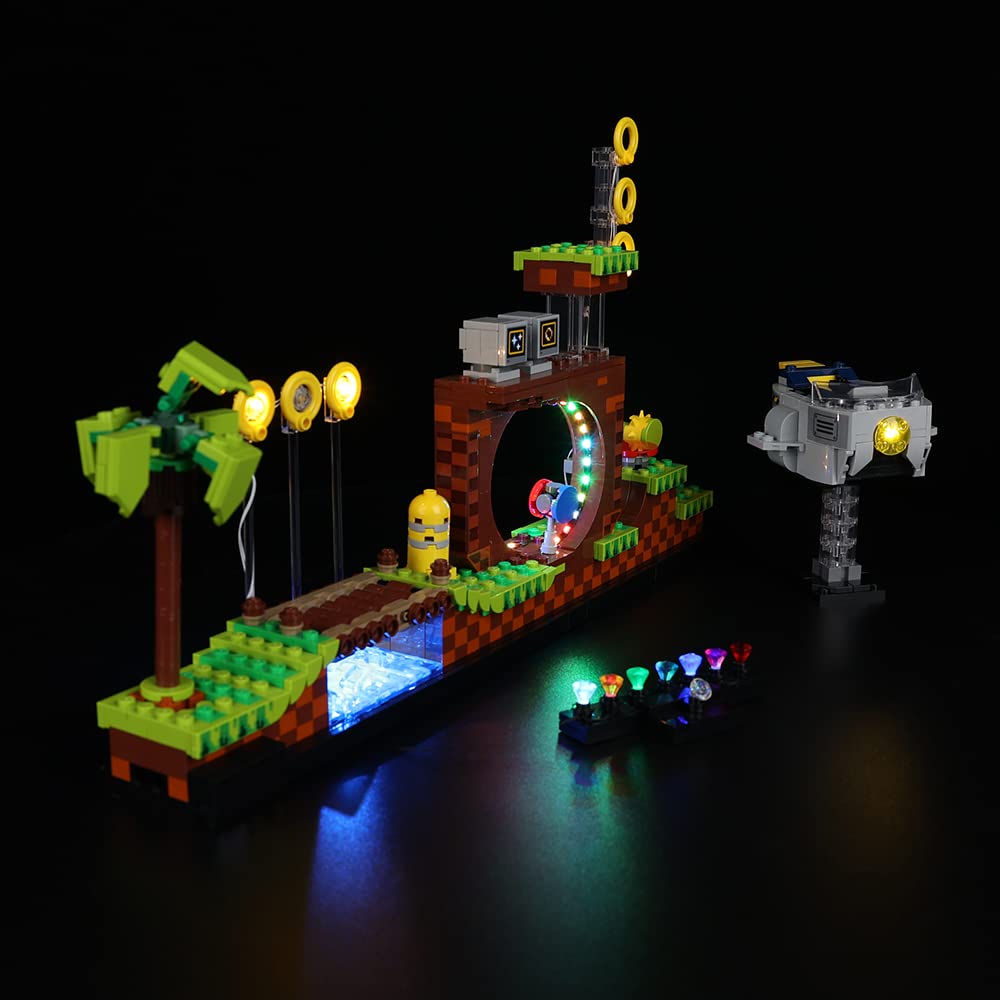 Kyglaring LED Lighting Kit Only Lights Set Designed for Lego Ideas The Hedgehog – Green Hill Zone 21331 Model Building Kit - without Lego Set (Sound Version)