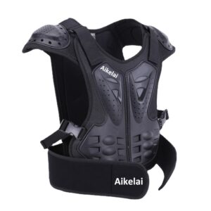 kids chest armor back spine chest body protector motorcycle motocross protection gear guard dirt bike riding racing vest for child (m)