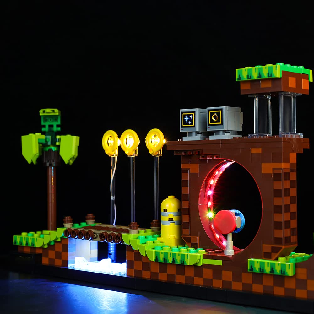 Kyglaring LED Lighting Kit Only Lights Set Designed for Lego Ideas The Hedgehog – Green Hill Zone 21331 Model Building Kit - without Lego Set (Sound Version)