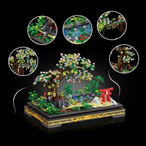 Cihely Bonsai Tree Building Blocks Kits 00902, Artificial Bonsai Building Project to Release Stress and Focus The Mind, for Birthday Christmas Gifts to Adults/Teens（Cherry Blossoms 1469PCS）