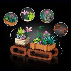 Cihely Bonsai Tree Building Blocks Kits 00902, Artificial Bonsai Building Project to Release Stress and Focus The Mind, for Birthday Christmas Gifts to Adults/Teens（Cherry Blossoms 1469PCS）