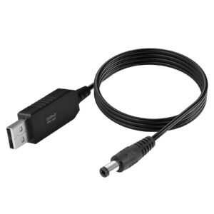 sqrgreat usb dc 5v to dc 9v voltage power supply cable - usb to 9v cable with dc jack 5.5 x 2.1mm, tip negative(-) design, max dc-5v-to-9v 0