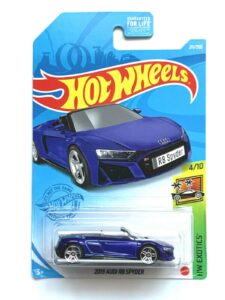 diecast hotwheels 2019 r8 spyder, hw exotics 4/10 [blue] 211/250