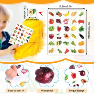 600 Pcs Fruits Vegetable Stickers for Kids Fruits Vegetable Photos Stickers Garden Stickers Realistic Food Fruit Stickers Teachers Student Stickers for Classroom Theme Party Favor (Fruits Vegetable)