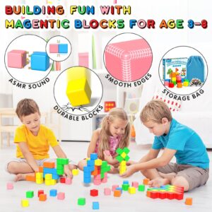 42PCS Magnetic Blocks, Gifts for 3 4 5 6 Year Old, Magnet Building Blocks for Toddlers, Girls & Boys, Sensory - Montessori - Autism - Magnetic Toys for Kids Ages 3-5 4-8