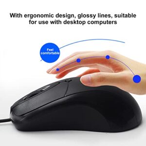 Zopsc-1 Ergonomic Game Mouse 1200 DPI Optical Corded USB Mouse Gaming Mice for Laptop PC Gamers Desktop Computer Laptop, Black