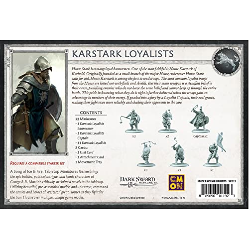 CMON A Song of Ice and Fire Tabletop Miniatures Game Karstark Loyalists Unit Box - Devoted Warriors of House Karstark! Strategy Game for Adults, Ages 14+, 2+ Players, 45-60 Minute Playtime, Made