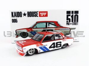 tsm model datsun 510 pro street version 1 #46 bre red and white (designed by jun imai) kaido house 1/64 diecast model car by true scale miniatures khmg005