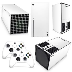 gng white skins compatible with xbox series x console decal vinal sticker + 2 controller set