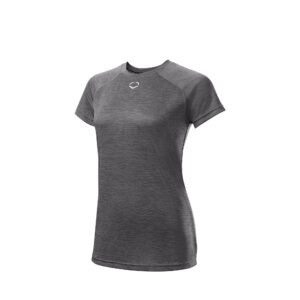 evoshield womens fx short sleeve training tee shirt, charcoal, x-small us