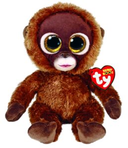 ty beanie boo chessie - brown mondey - 6"