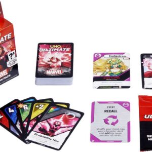 Mattel Games ​UNO Ultimate Marvel Add-On 3-Pack Set with Collectible Character Deck & 2 Foil Cards, Includes Spider-Man, Dr. Strange and Scarlet Witch