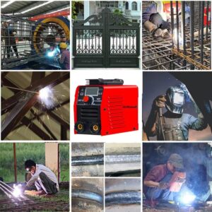 EinNana Welder Machine 110V/120V,Stick MMA Welding Machine IGBT Smart VRD Hot Start with Welding pliers 、Ground Wire、mask 、gloves and 5 welding rods .fits Below 3.2mm Welding rods.