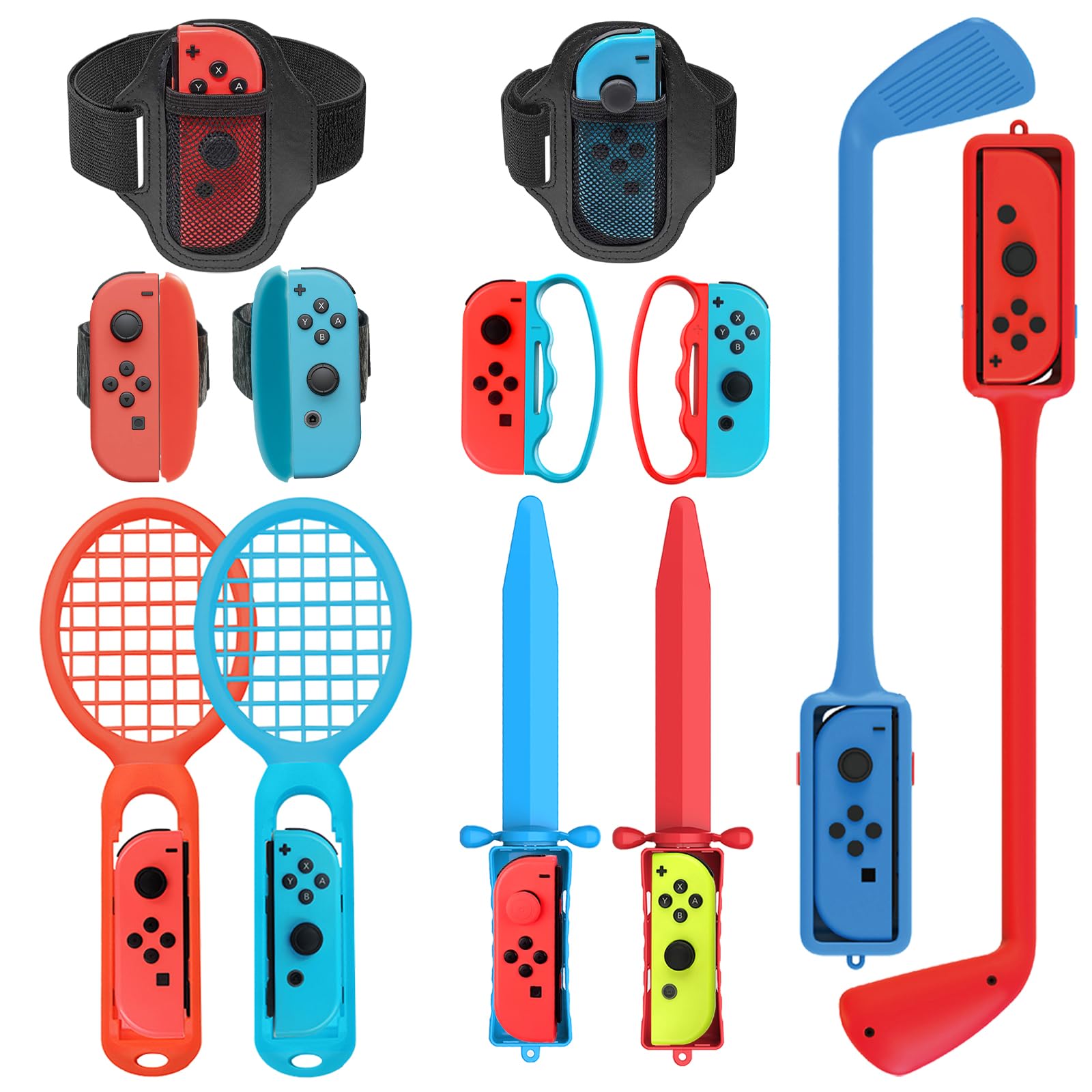 KUNSLUCK Switch Sports Accessories Bundle for Nintendo Switch Sports, 12 in 1 Nintendo Switch Sports Family Accessories Kit Compatible with Switch/Switch OLED