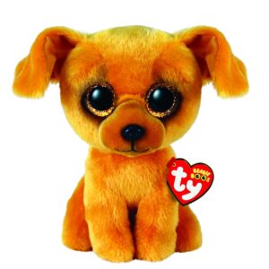 ty toys beanie boo lightbrown dog zuzu - 15 cm, brown (2009294)