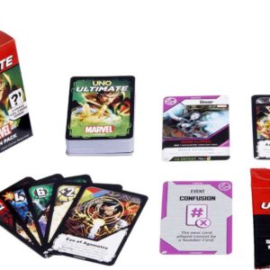 Mattel Games ​UNO Ultimate Marvel Add-On 3-Pack Set with Collectible Character Deck & 2 Foil Cards, Includes Spider-Man, Dr. Strange and Scarlet Witch